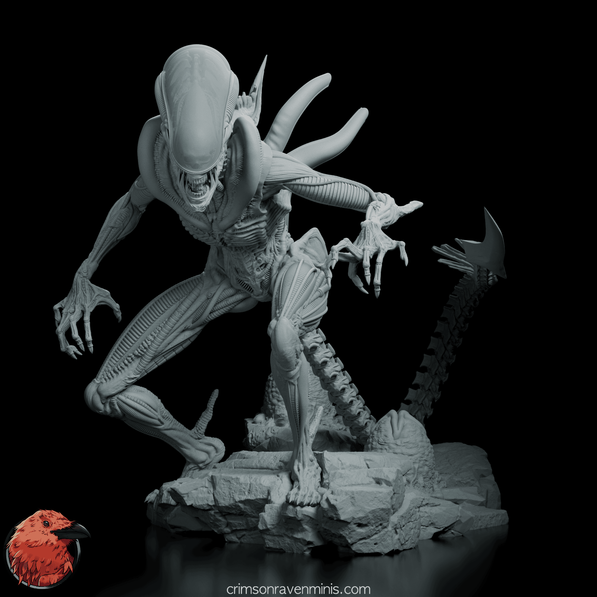 Alien Xenomorph Figure Model Kit | 1:6 Scale Resin Kit – Crimson Raven