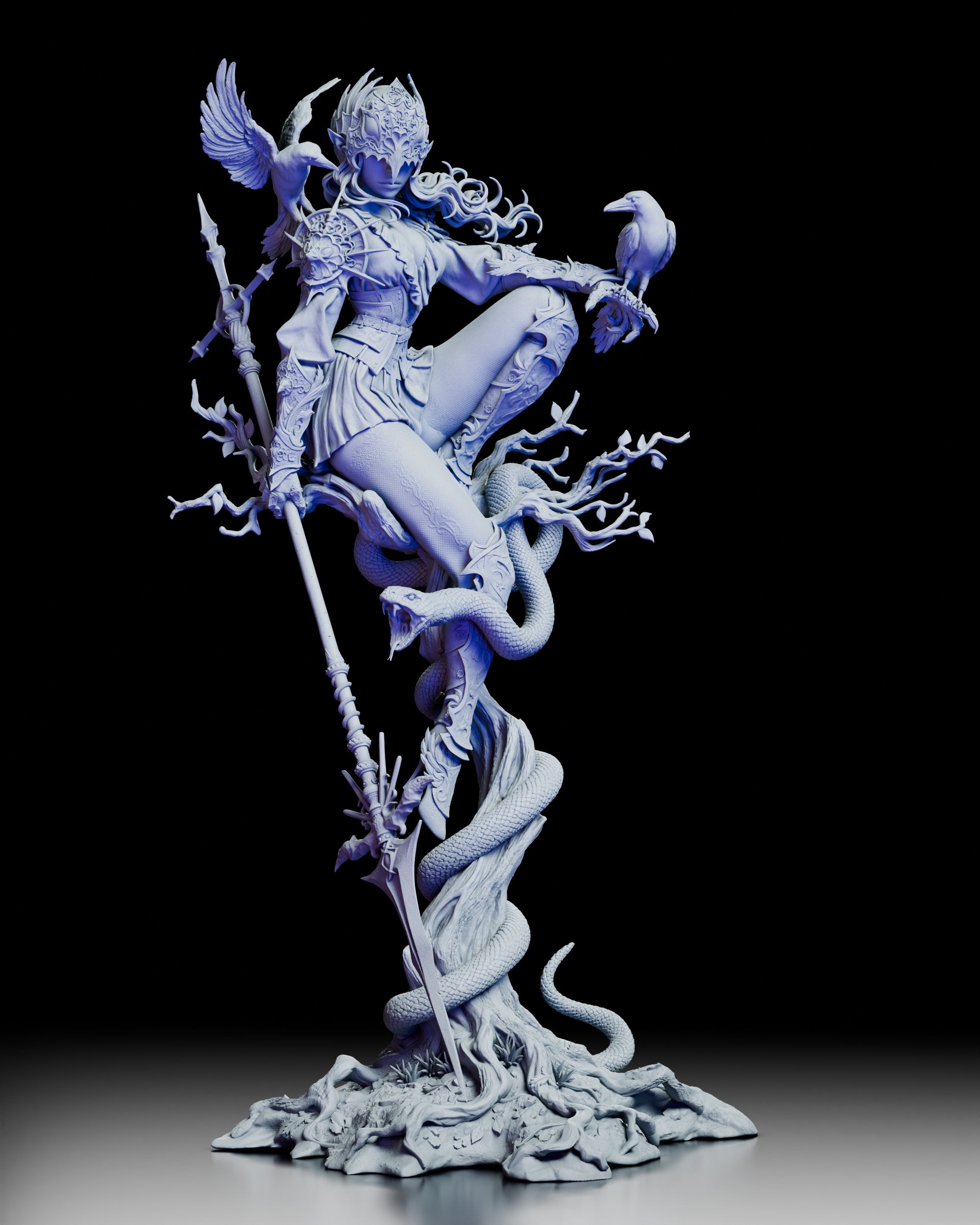 Leonora, Queen of Crows Fantasy Resin Miniature Kit – Crimson Raven